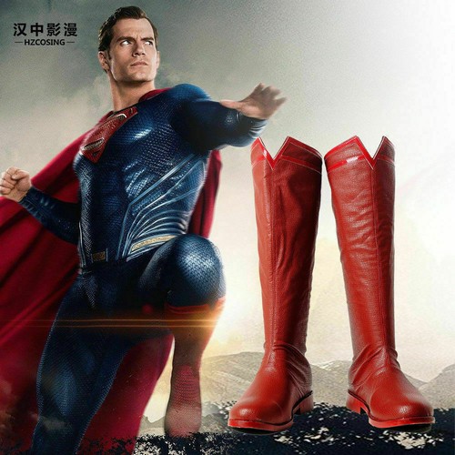 Justice League Superman Clark Kent Cosplay Leather Boots Shoes Custom ...