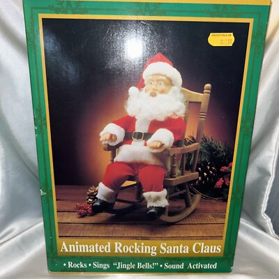 Vintage 1996 Gemmy Animated Rocking Santa Claus Rocking Chair Mr ...
