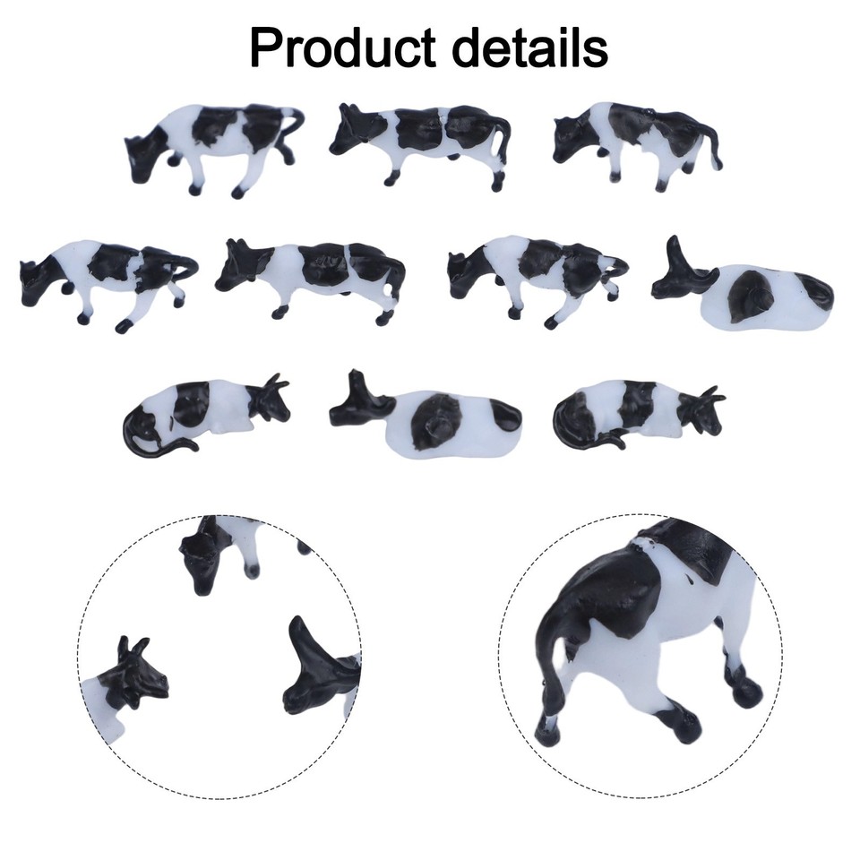 10 Pack Black & White Cow Model for HO/OO Gauge 00 Scale Model Railway ...