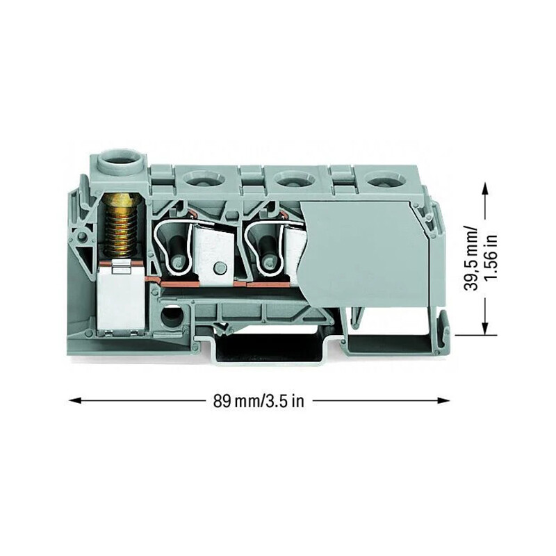 1pcs WAGO 284-621 4-Conductor Distribution Terminal Block 10,00 mm2 ...