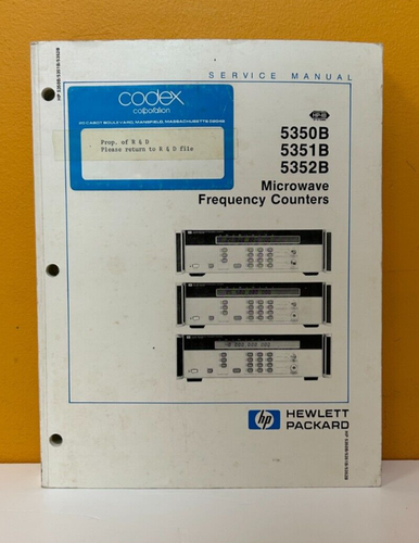 HP / Agilent 05350-90021 1987 Microwave Frequency Counters Service ...