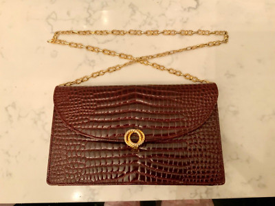 Vintage Frizzoni Firenzi red evening purse bag leather, faux alligator ...