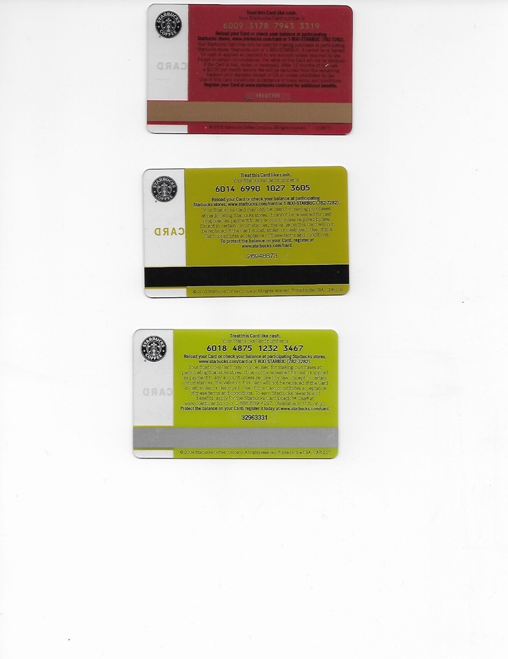 Rare STARBUCKS 2003 - 2004 - 2005 Limited SHAREHOLDER Gift Cards | eBay