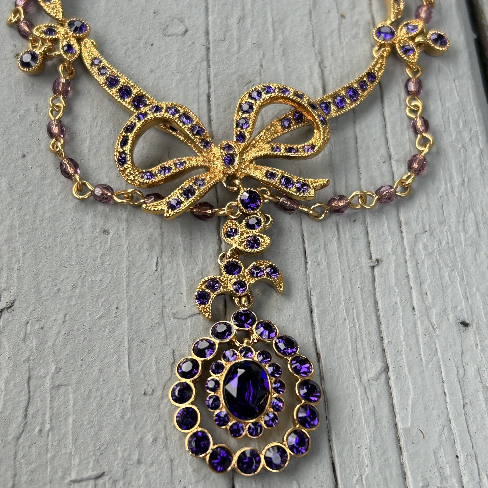 Vintage QVC Joan Rivers Classics Collection Sparkling Bow Drop Necklace ...