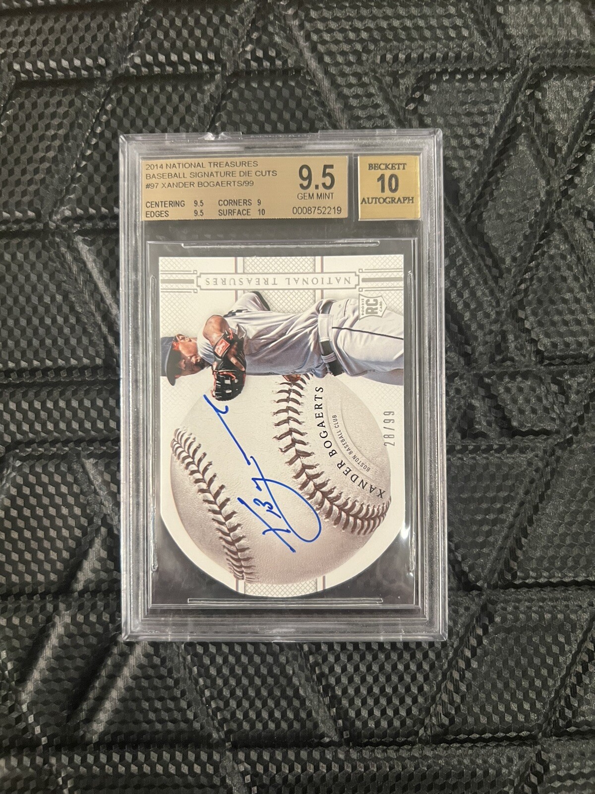 MINT BECKETT 9.5 XANDER BOGAERTS RC 2014 PANINI NATIONAL TREASURES AUTO ...