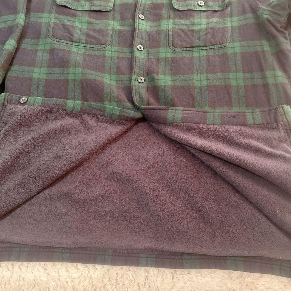 L.L.Bean Fleece Lined Flannel Shirt XL-TALL Black Watch Mens Durable | eBay