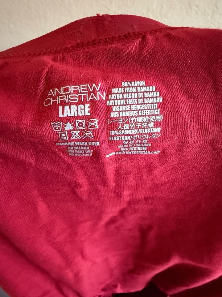 Andrew Christian BFD Big Fat Dick Bamboo Brief Red Size Large | eBay