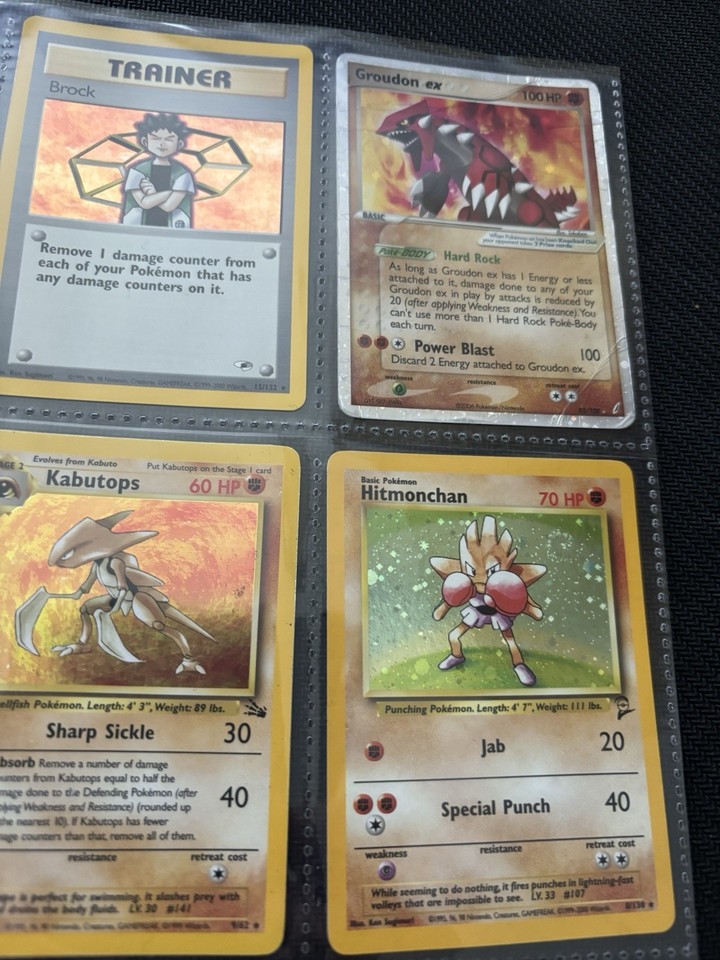 Pokemon Vintage Lot First Edition Kabutops Aerodactyl Hitmonchan Swirl ...