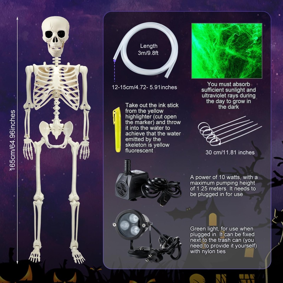 Wonderjune Halloween Puking Skeleton Kits Vomiting Human Skeleton ...