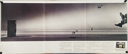 Maxell Blank Cassette Tapes Blown Away Commercial Poster Magazine ...