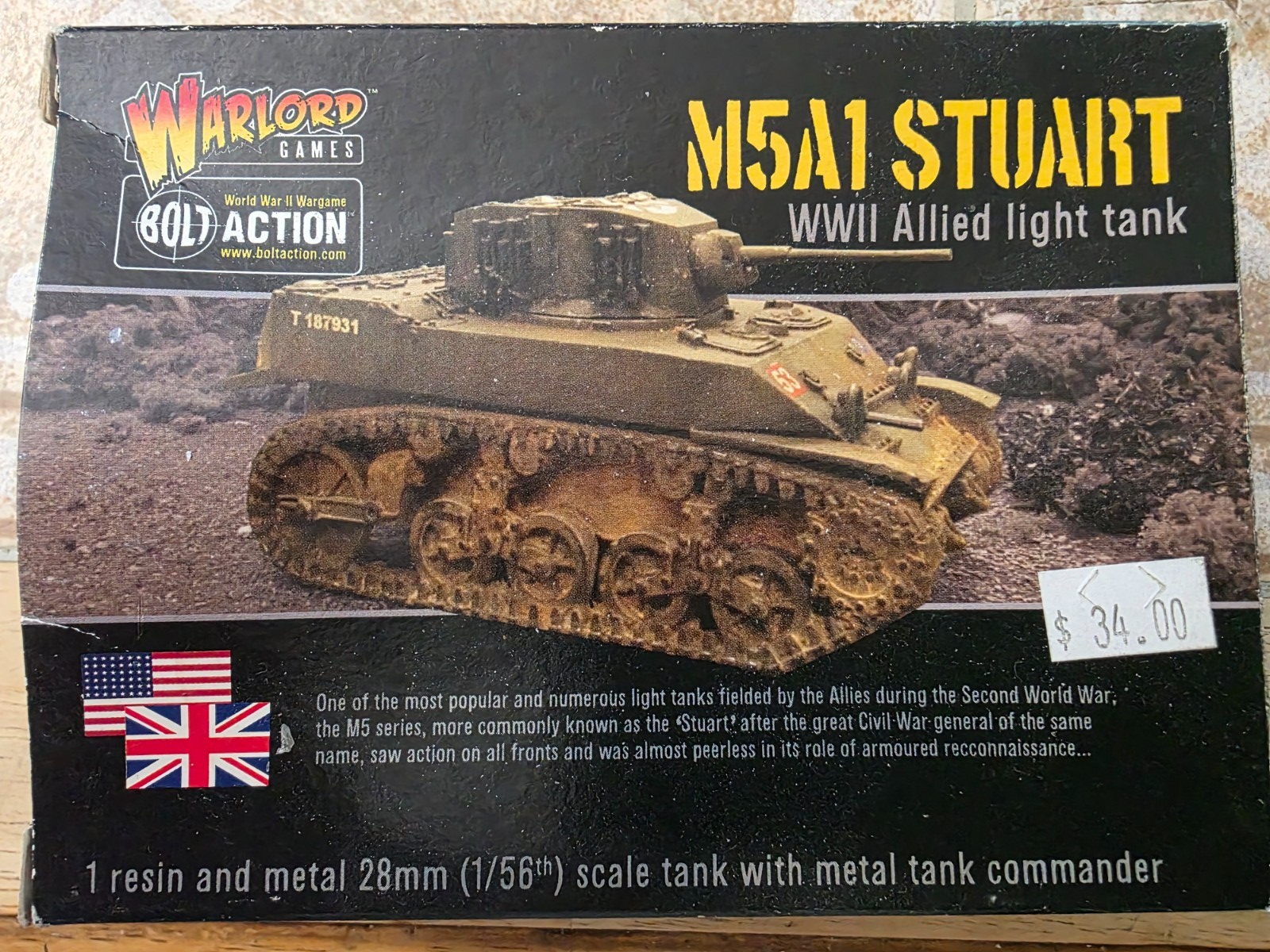 M5A1 STUART WWII ALLIED LIGHT TANK - WARLORD GAMES - BOLT ACTION - NEW ...