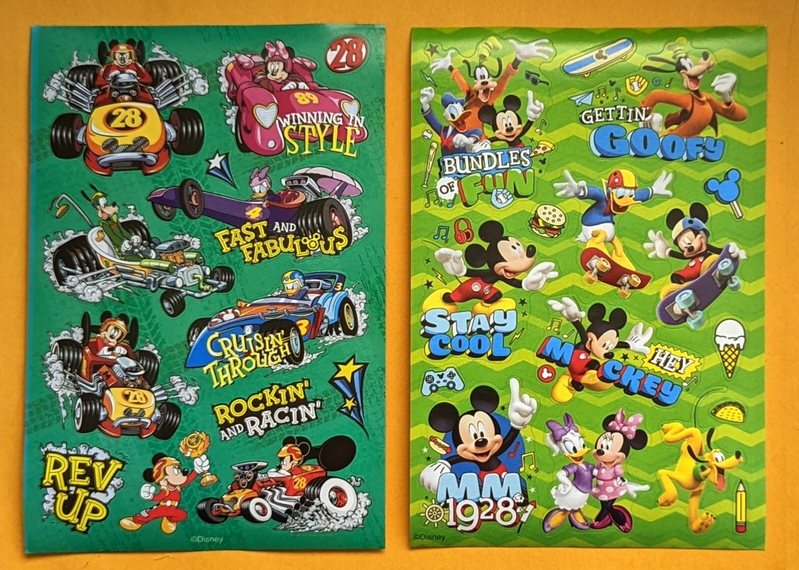 Disney Mickey Roadster Racers Sticker Sheets Lot of 2 | eBay