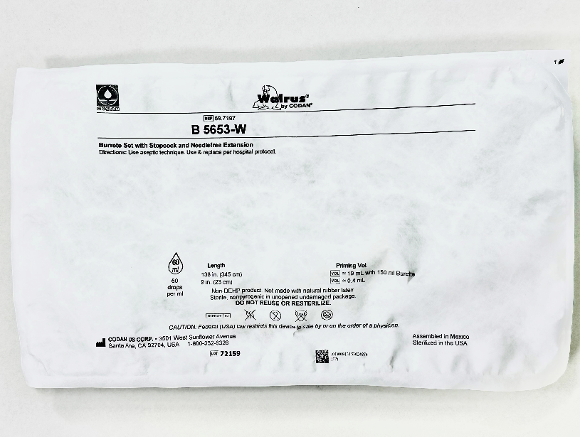 *1-Pack* Codan Burrete Set With Stopcock & Extension Sterile B 5653-W ...