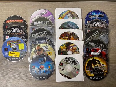 Lot of 20 Untested Scratched PS2 Loose Discs Tomb Raider Mortal Kombat ...