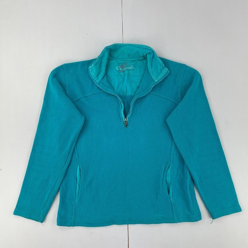 FAT FACE Jumper 8 Blue Womens Sweater 1/4 Zip Jumper Pockets Mock Neck ...