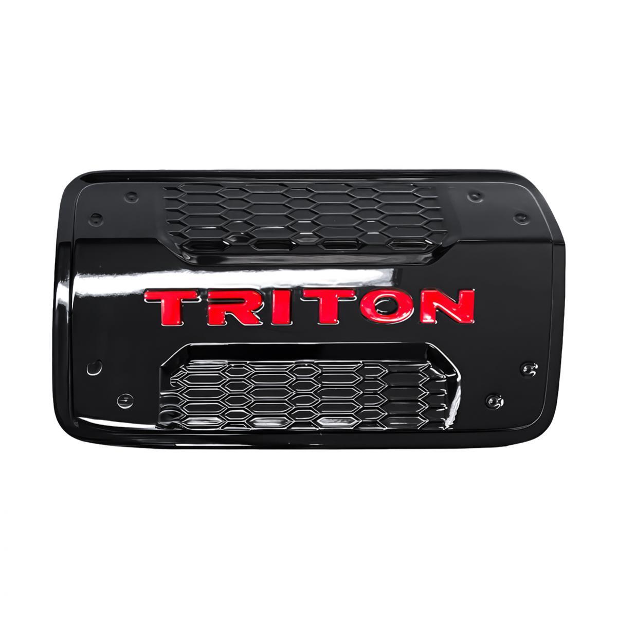 Cover Fuel Gas Tank Gloss Black Red Logo For Mitsubishi Triton L200 ...