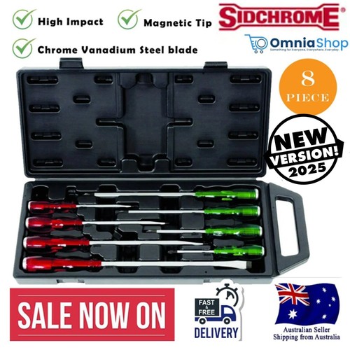 Sidchrome Screwdriver Set Tool Repair Magnetic Thru-Tang Acetate Screw ...