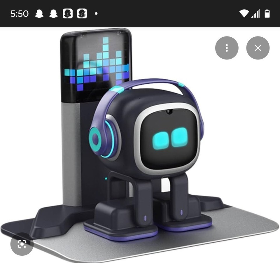 Living.AI EMO Interactive AI Talking Robot Toy with Headphones ...