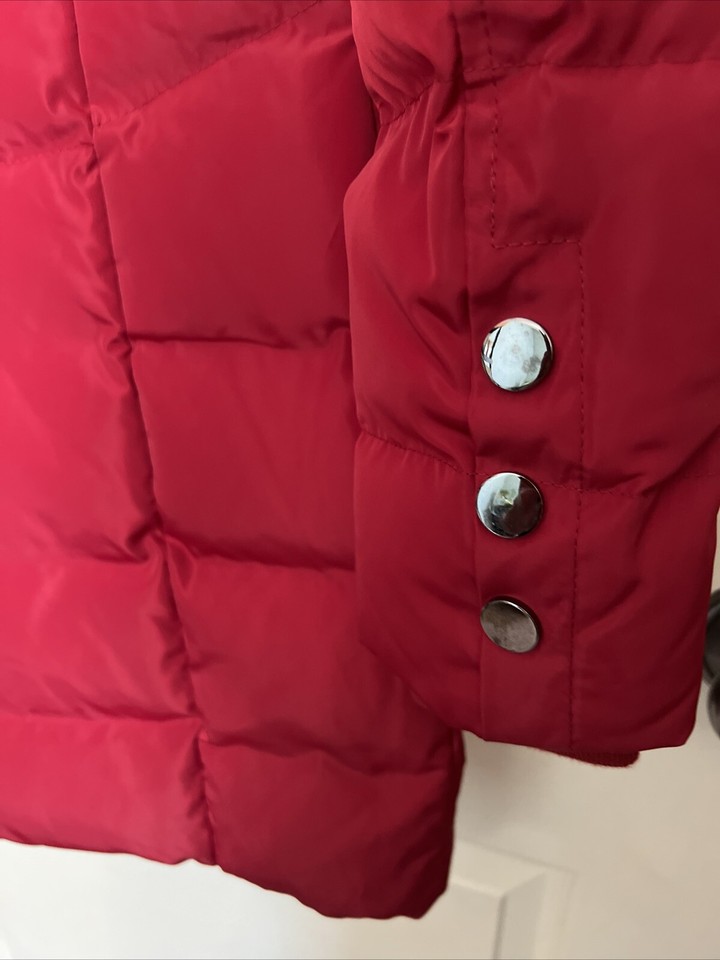Women’s White Down Filled Hooded Puffer Jacket Red Size XS | eBay