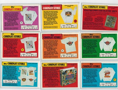 1989 TOPPS COMPANY STORE SPECIAL OFFER CARDS LOT OF 9 | eBay