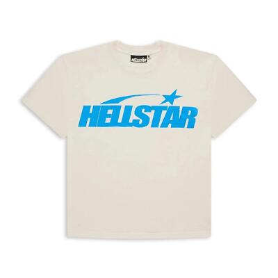 Hellstar Studios Classic Gel T-Shirt Beige & Light Blue | eBay