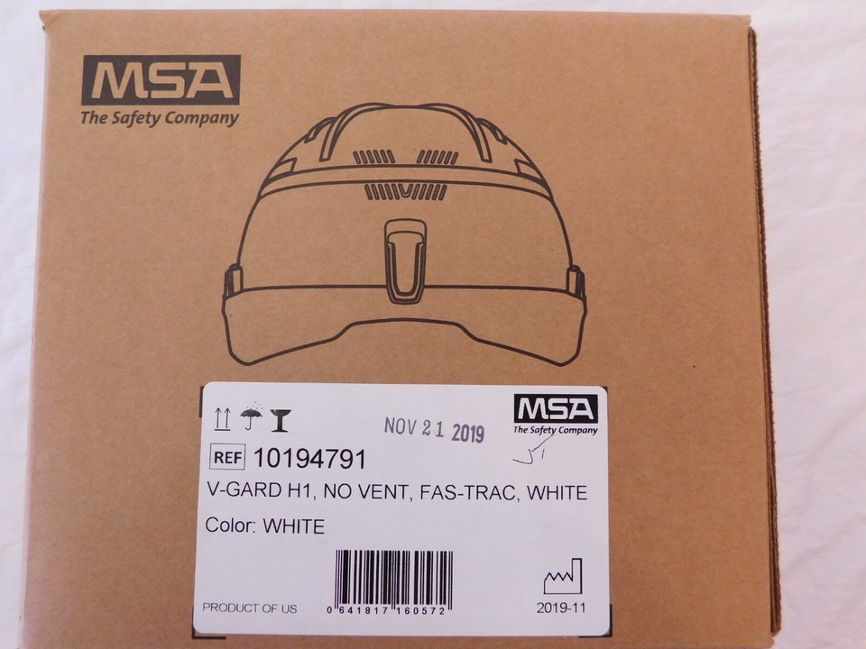 MSA V-Gard H1 White Safety Helmet / Hard Hat | eBay