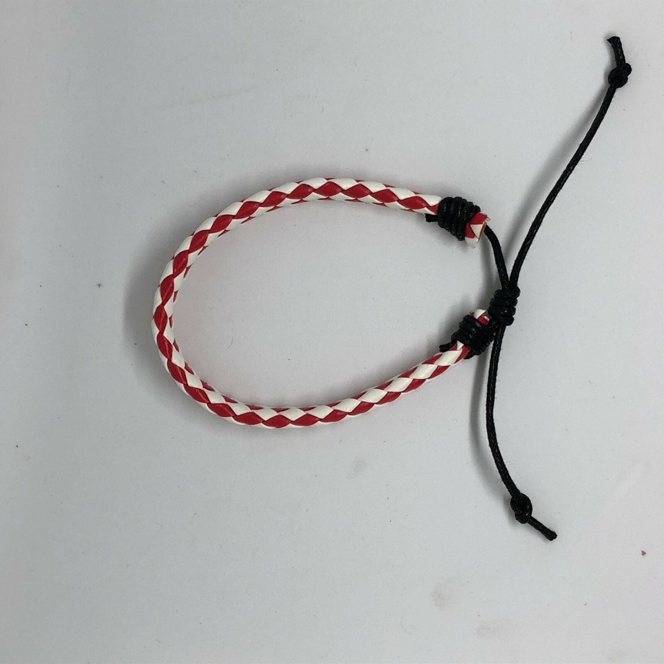 BRAIDED FAUX LEATHER BRACELET, 10 Colours, Adjustable, SURFER TRIBAL ...