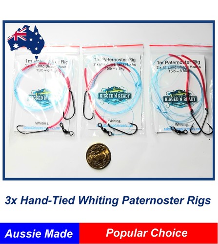 Whiting Rigs x3 | Size 1 Paternoster with Red Tube | Hand-Tied Fishing ...