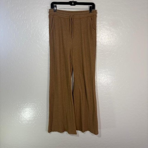 Beyond Yoga Sweatpants Womens M Brown Waffle Knit Wide Leg Lounge Yoga ...
