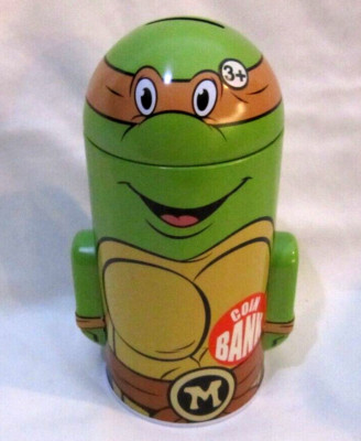 Teenager Mutant Ninja Turtles Michaelangelo 7" H Tin Round Money Coin ...