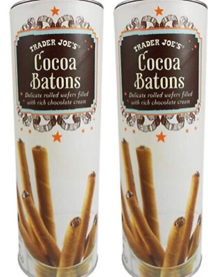 2 Packs Trader Joe's Cocoa Batons Chocolate Cream Wafers 5 oz Each Pack ...