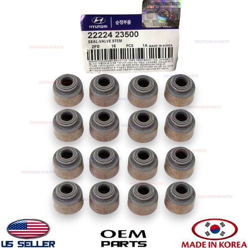 16pcs Genuine Engine Valve Seal OEM 1993-2012 Hyundai 2001-2011 Kia ...