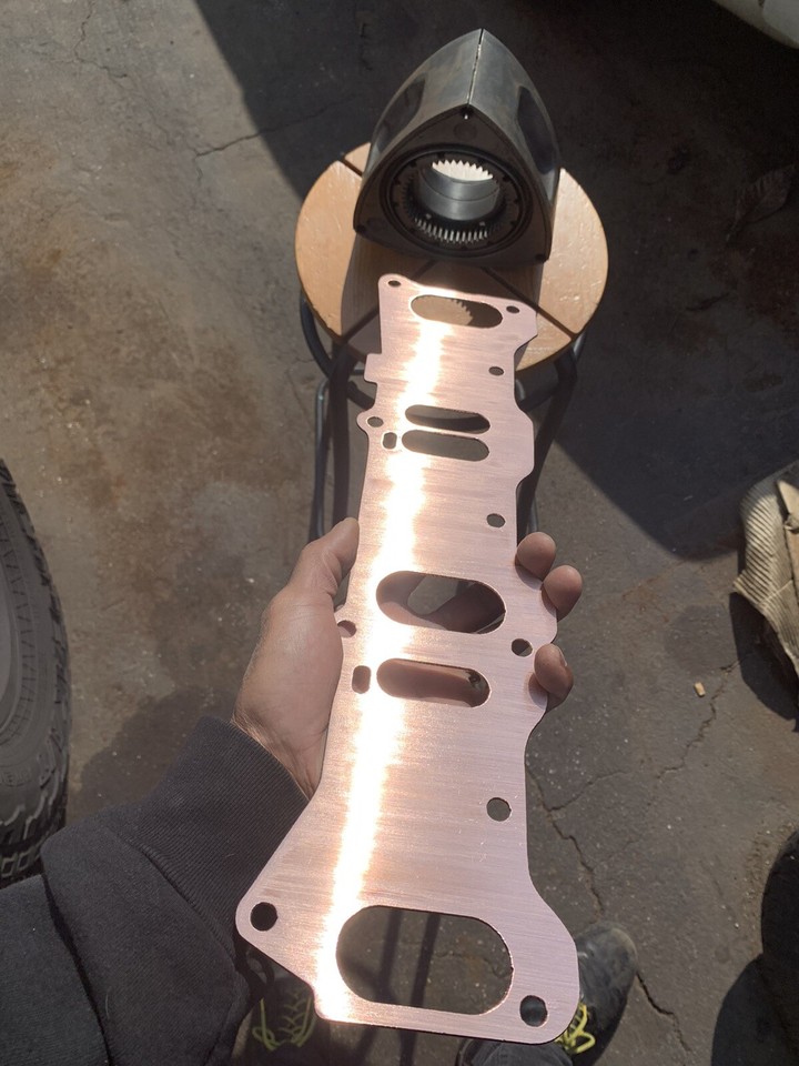 MAZDA 20B 3-ROTOR COSMO ROTARY ENGINE LOWER INTAKE MANIFOLD COPPER ...