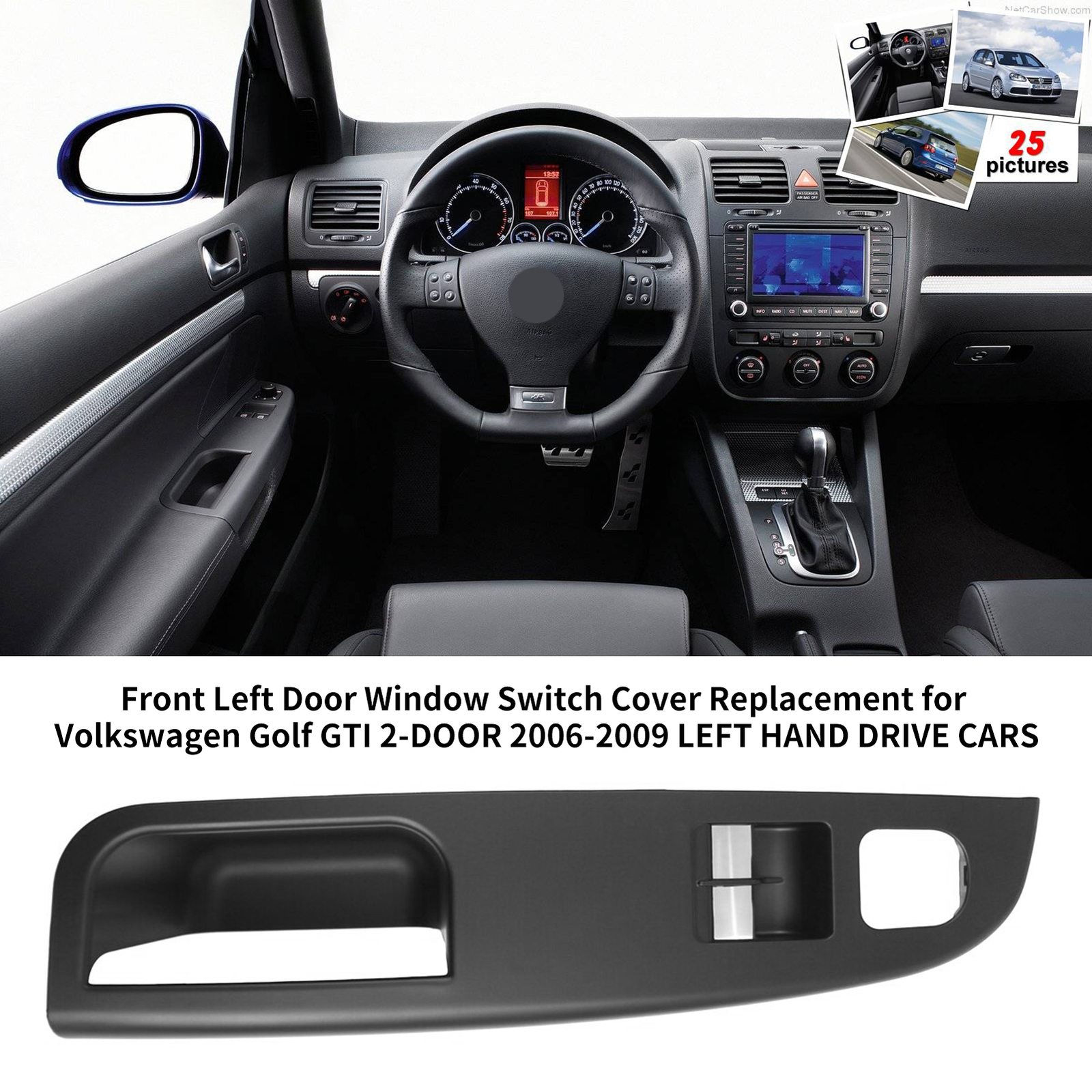 Front Left Door Window Switch Cover Replacement for Volkswagen V7Y3 | eBay