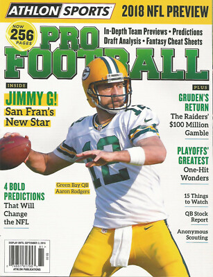 NO LABEL 2018 ATHLON SPORTS PRO FOOTBALL MAGAZINE AARON RODGERS PACKERS ...