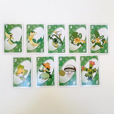 Rare UNO Pocket Monsters Best Wishes! Nintendo Japanese Green 9 Pokemon ...