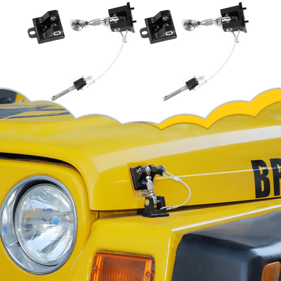 Pair Black Hood Latch Lock Catch Aluminum Accessories For Jeep Wrangler ...