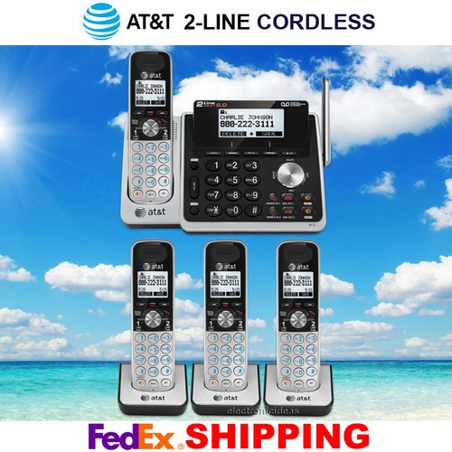 AT&T TL88102 / TL88202 2-LINE DECT 6.0 PHONE SYSTEM - 4 CORDLESS ...