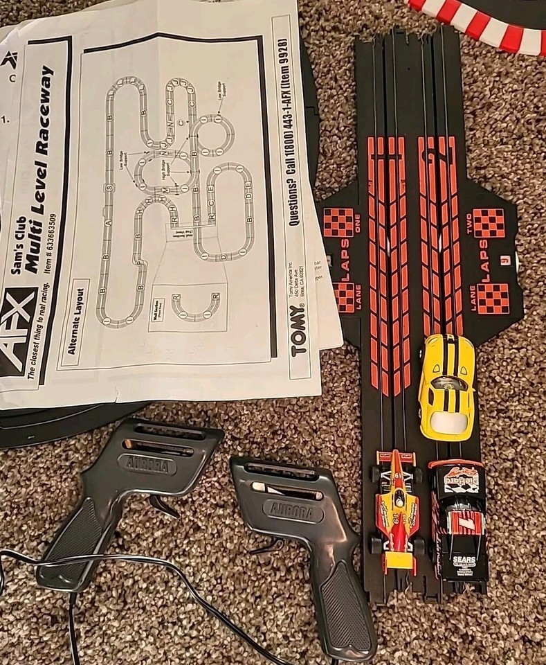 TOMY Team AFX Multi-Level Raceway H.O. Scale Electronic Slot Racing Set ...