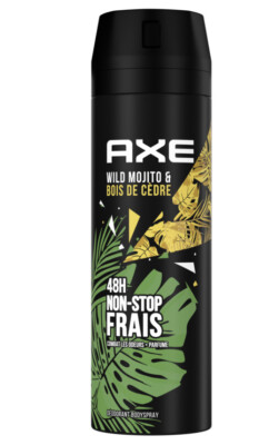 LOT DE 3 déodorants grand format AXE wild Mojito bois cèdre homme ...