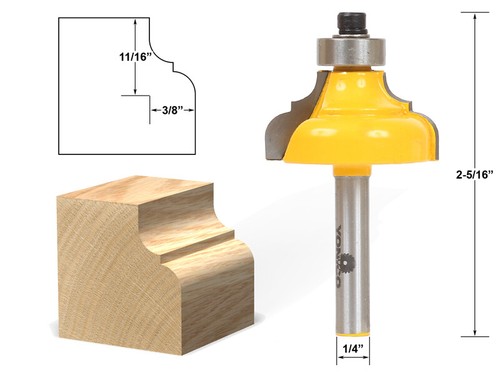 3/8" Classical Ogee Edge Forming Router Bit - 1/4" Shank - Yonico ...