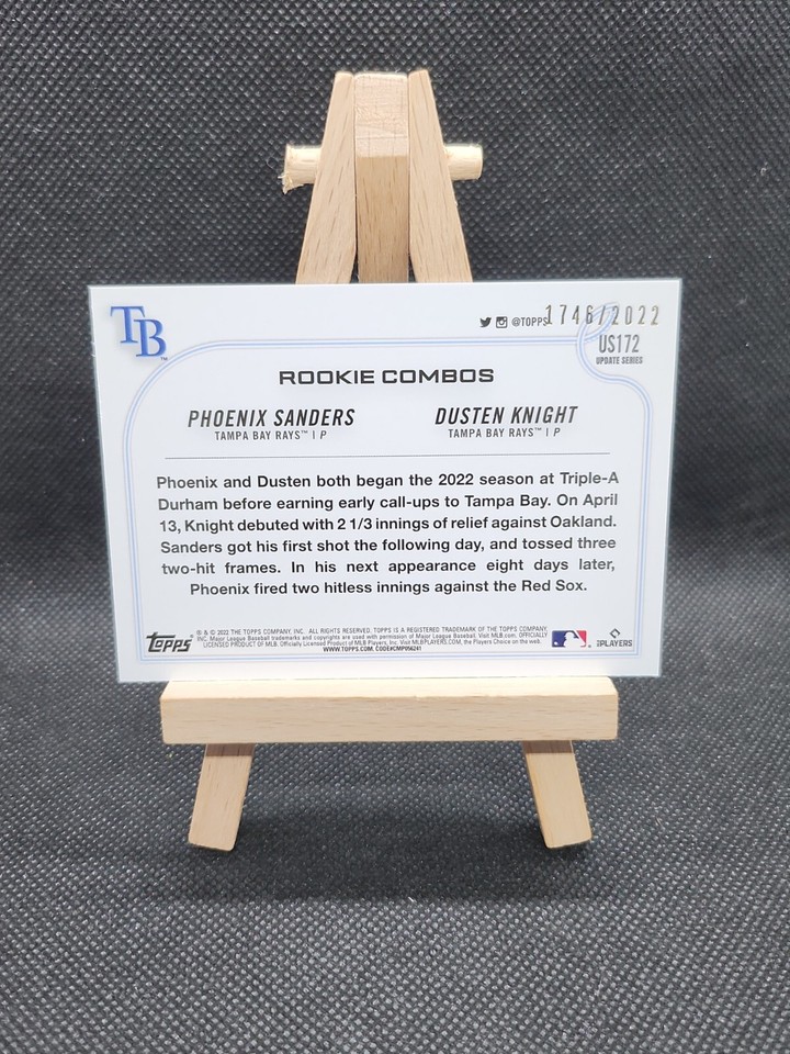 2022 Topps Update Dusten Knight/Phoenix Sanders RC Gold Parallel #'d ...