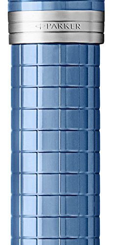 PARKER IM Fountain Pen, Premium Blue, Medium Nib with Blue Ink Refill ...