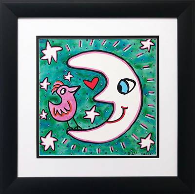 James Rizzi "The Moon Can Think Pink" CUSTOM FRAMED POP ART urban ...