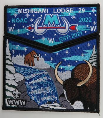 2022 NOAC Mishigami Lodge 29 Flap Set Michigan Crossroads Council BLACK ...