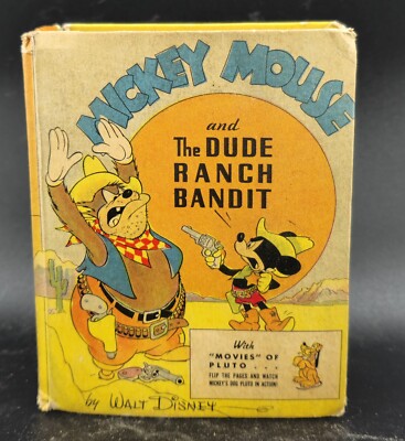 1943 Vtg Walt Disney Mickey Mouse Dude Ranch Bandit Better Little Book ...