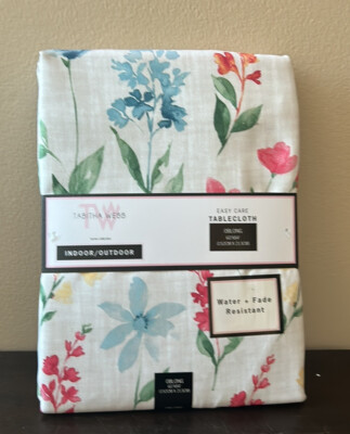 Tabitha Webb Floral Spring Summer Blooms Dining Tablecloth 60”x 84” New ...