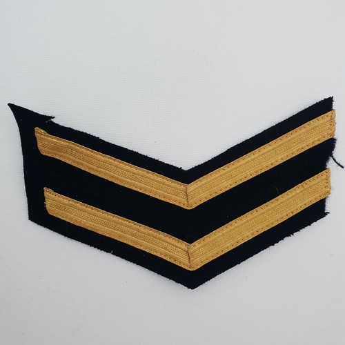 Royal navy good conduct 2 stripe 8 yearsGold on black bullion cut on ...