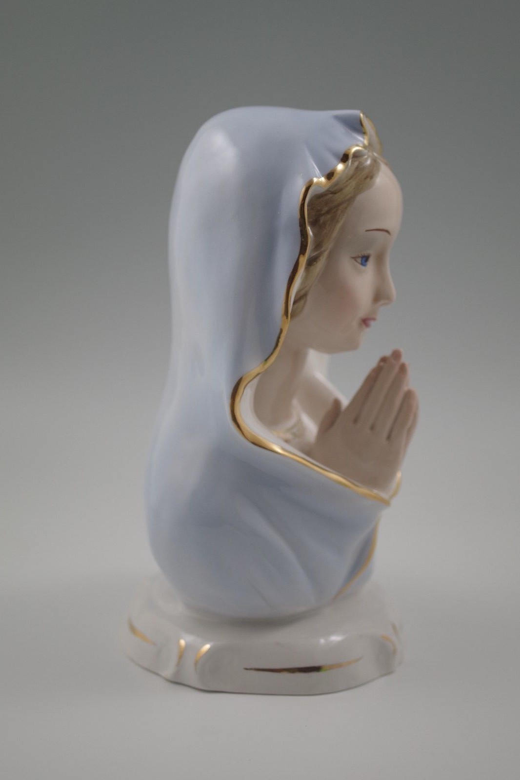1940's ITALY CERAMIC MADONNA VIRGIN MARY PRAYING BUST SCULPTURE-GLOSSY ...