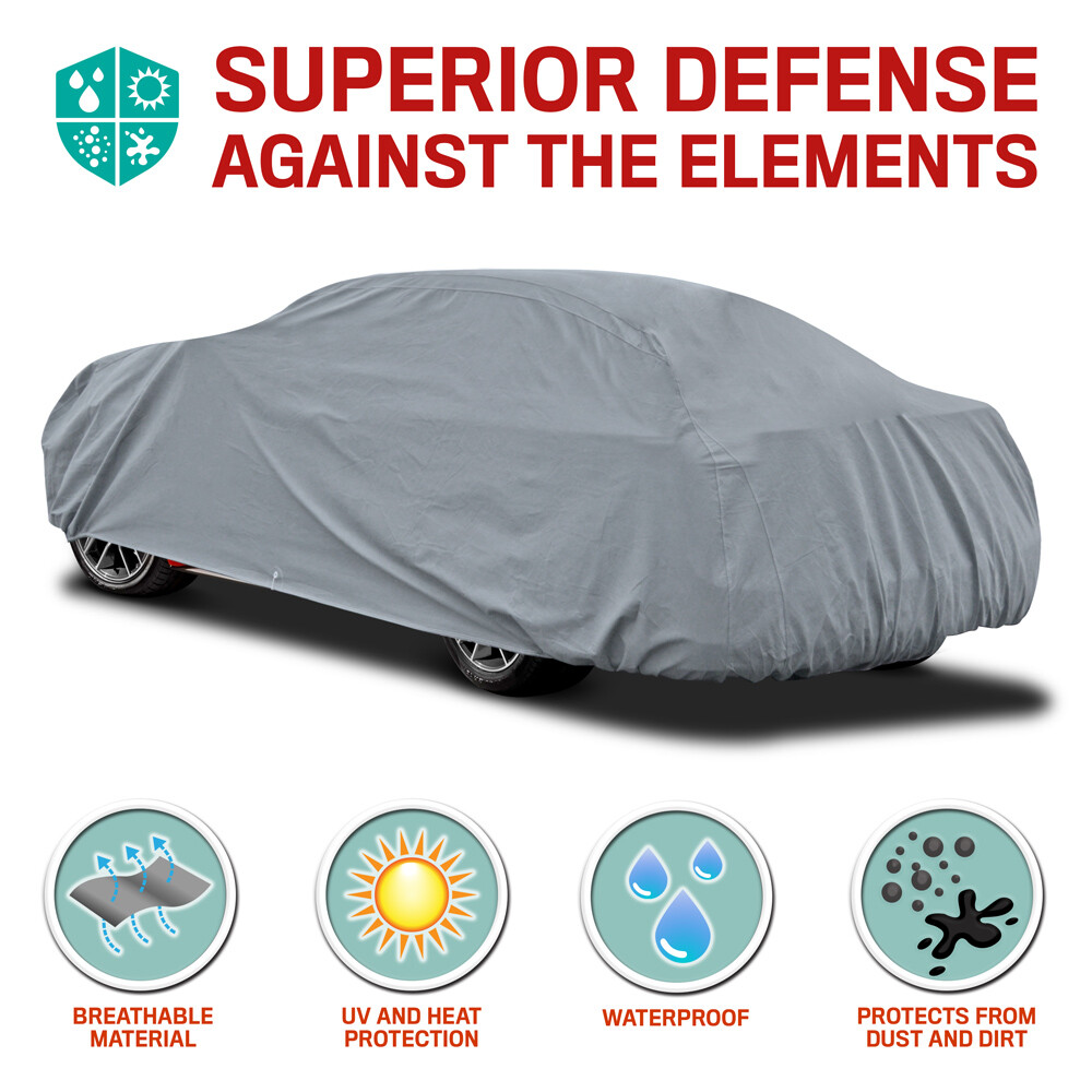 Motor Trend Full Car Cover Waterproof UV Sun Rain Snow Resistant ...